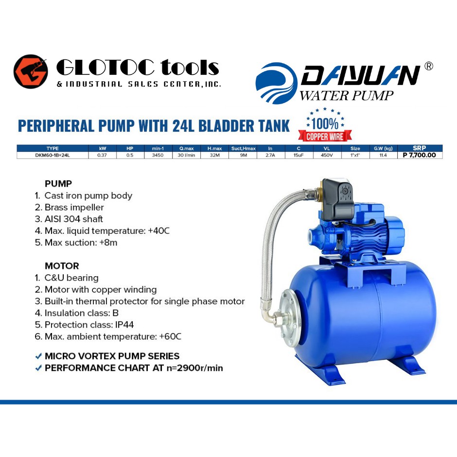 DAYUAN Peripheral Pump with 24L Bladder Tank | Shopee Philippines