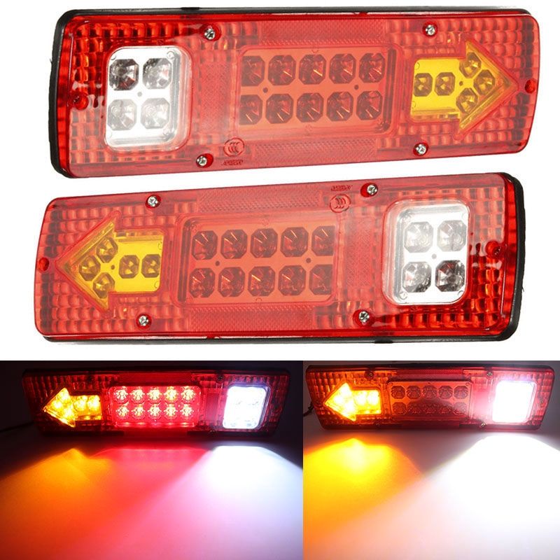 DK COD 2pcs 24V 19LED Car Truck Lorry Brake Stop Turn Rear Tail Light ...