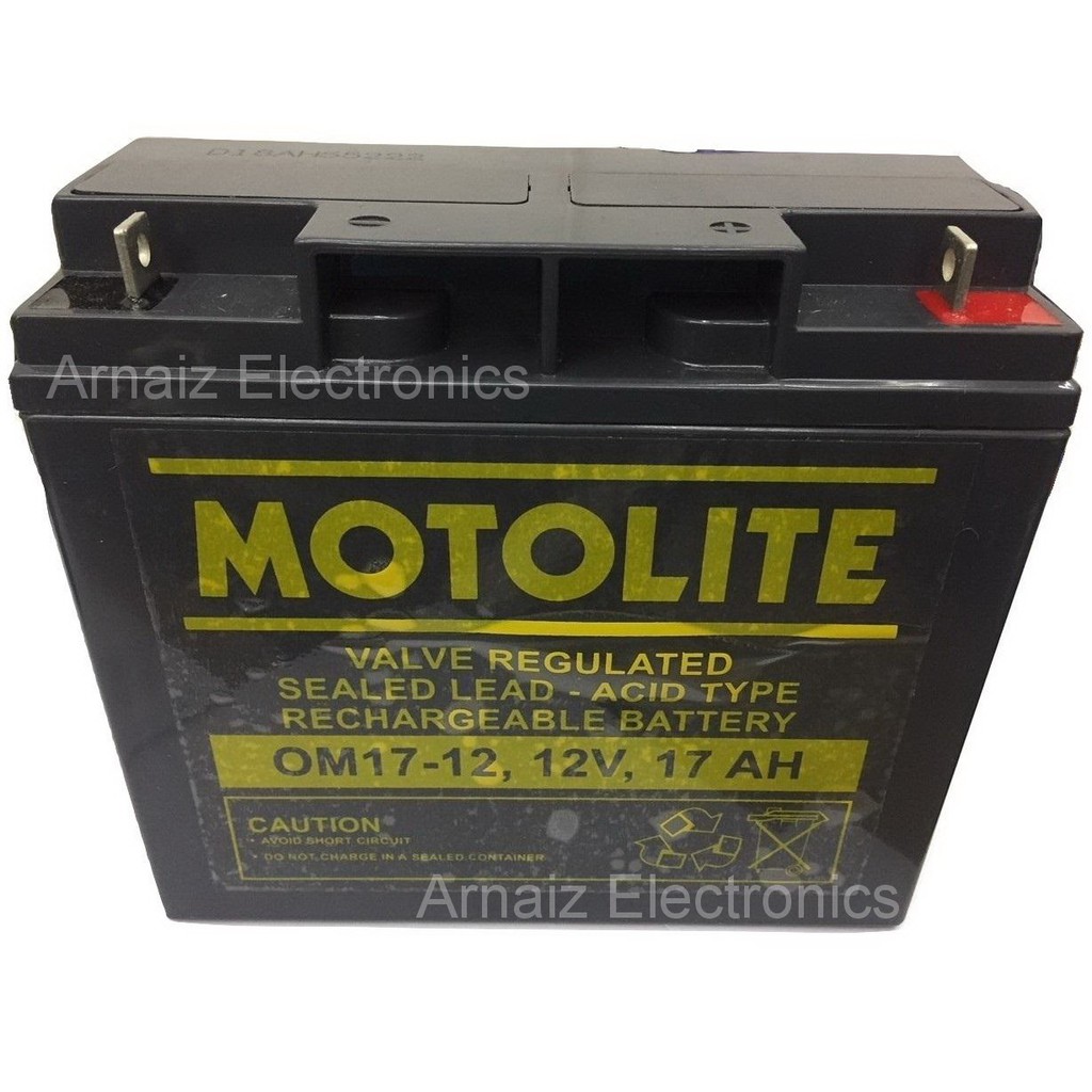 Motolite 12v 17Ah SLA Rechargeable Battery OM17-12 Valve Regulated ...