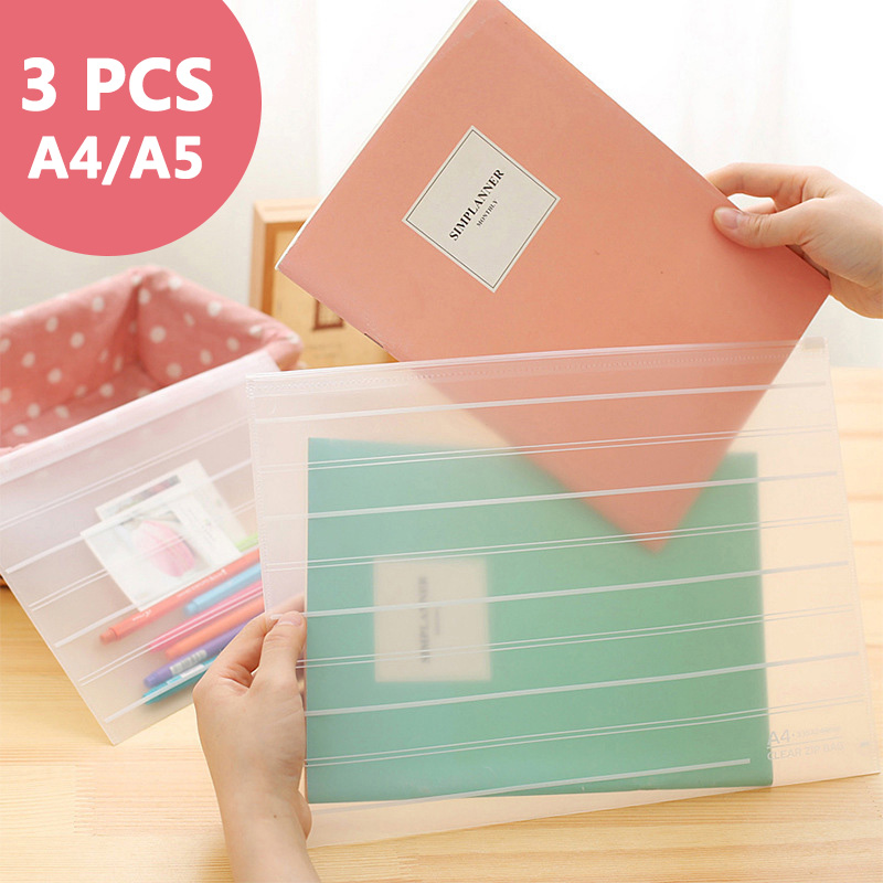 3/5 pcs File organizer A4 Soft plastic file folder School supplies ...