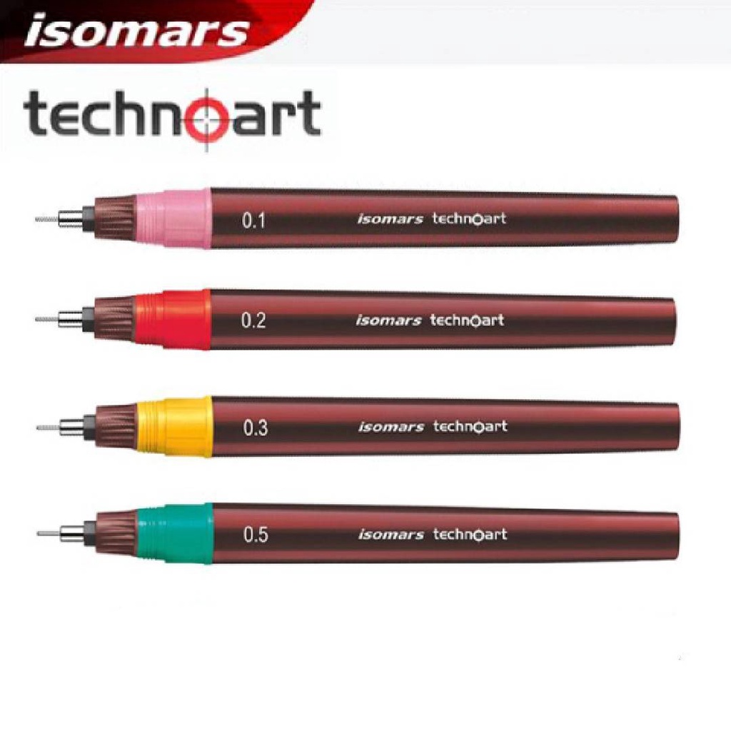 ISOMARS Technoart Drawing Pen Size 0.1 0.2 0.3 0.4 0.5 0.8 1.0 | Shopee ...