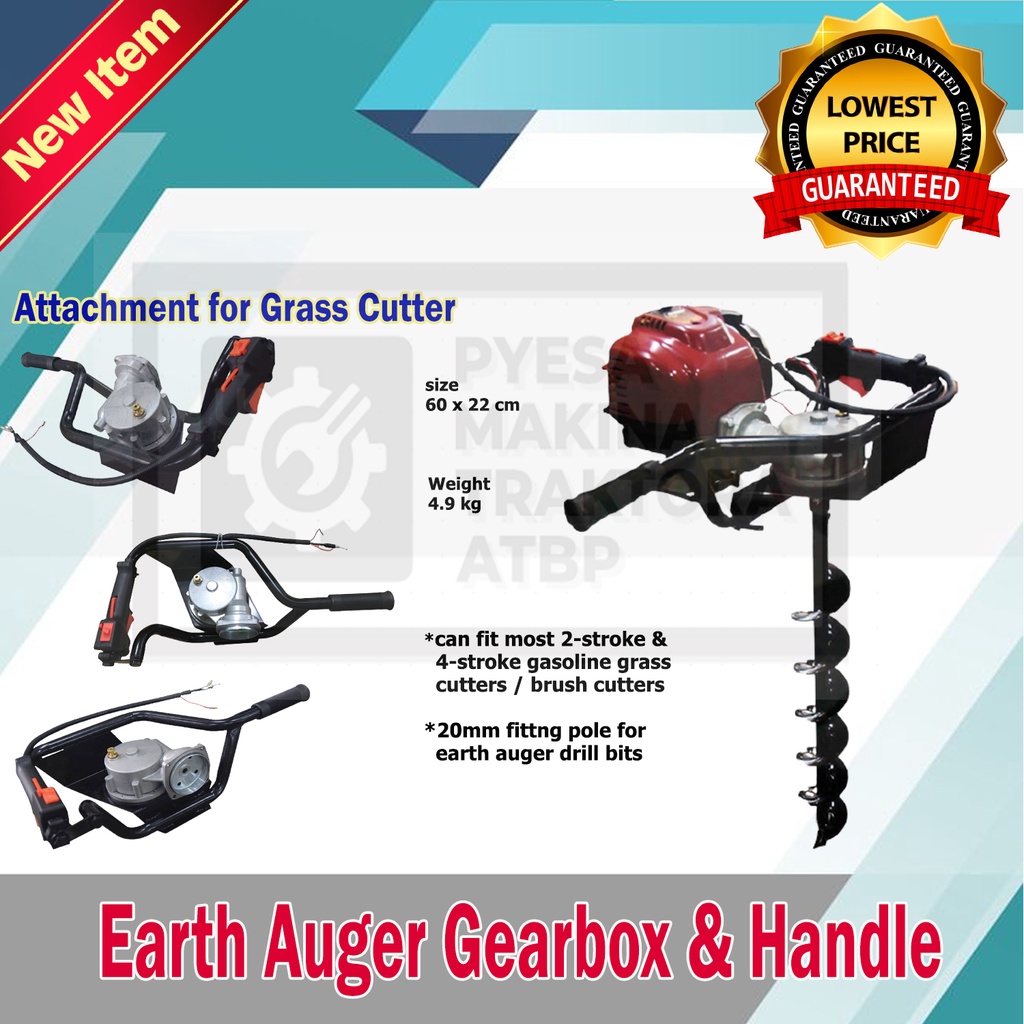 Earth Auger Gearbox & Handle Grass Cutter Brush Cutter Attachment ...