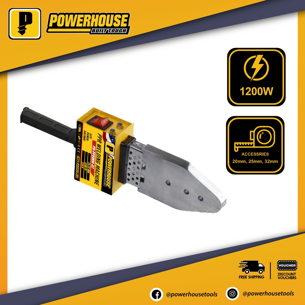Powerhouse PPR Fusion Welding Machine Electronic Plastic Tube Pipe ...