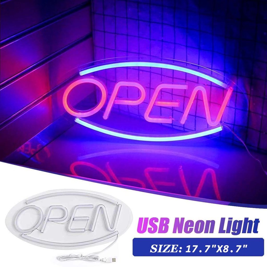 USB Open Neon Sign Light LED Neon Lamps Wall Hanging Decor Romantic ...