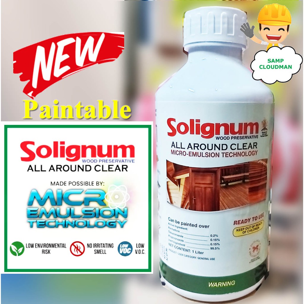 Solignum All Around Clear Paintable 1 Liter Wood Preservatives Anti ...