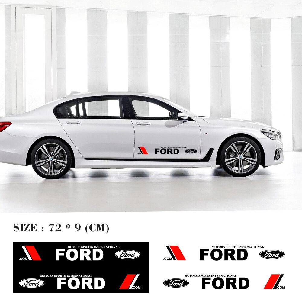 2PCs car body logo stickers auto side door decoration film for Ford ...