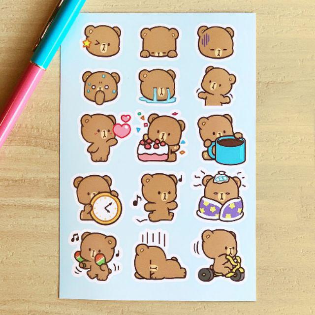 Milk Mocha Bear Daily Sticker - MM022/MM023 | Shopee Philippines