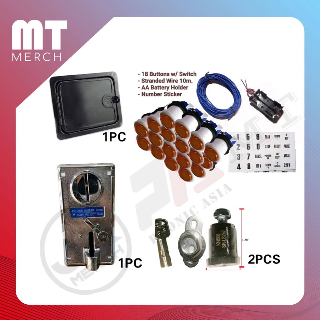 [MTY] (V-BUNDLE1) Buttons, Coin Slot, Wire, Lock -Videoke /Karaoke ...