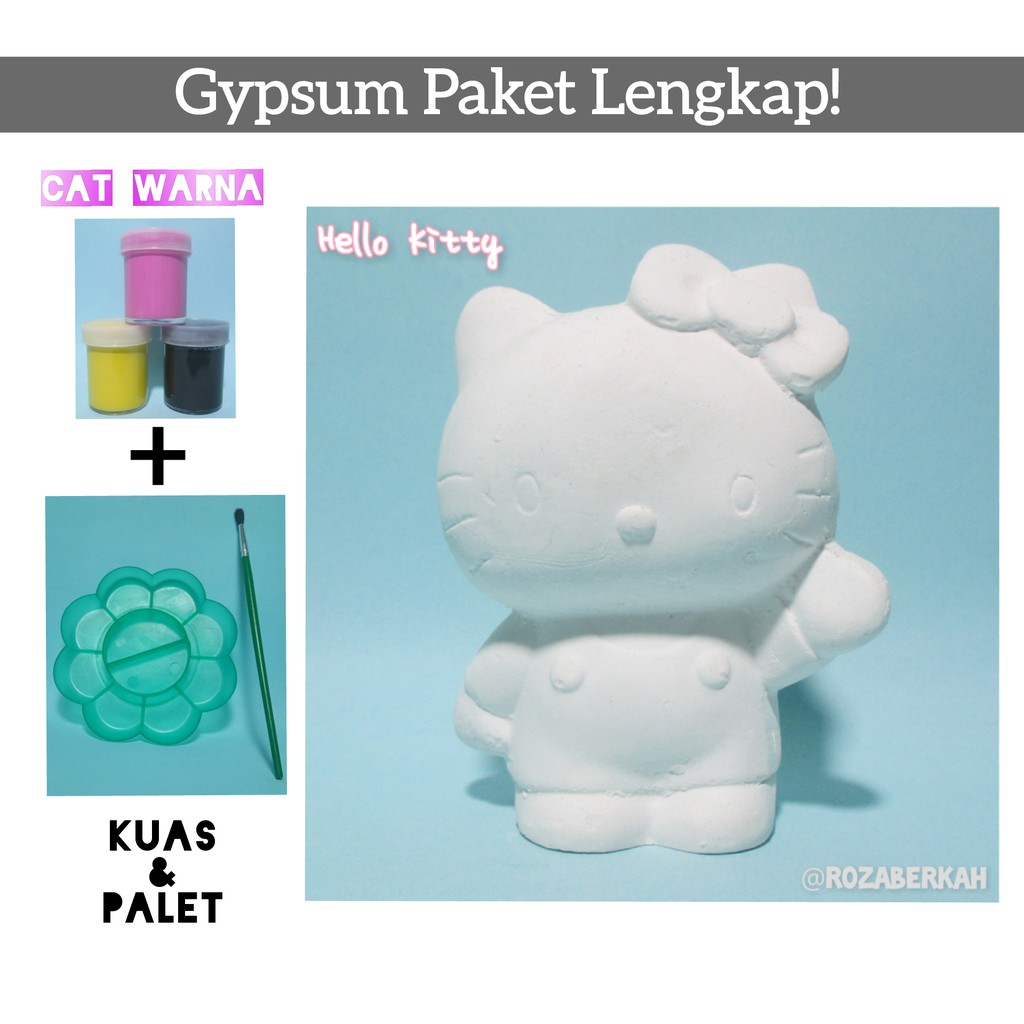 Hello Kitty Character 3D Gypsum Statue Painting Package | Shopee ...