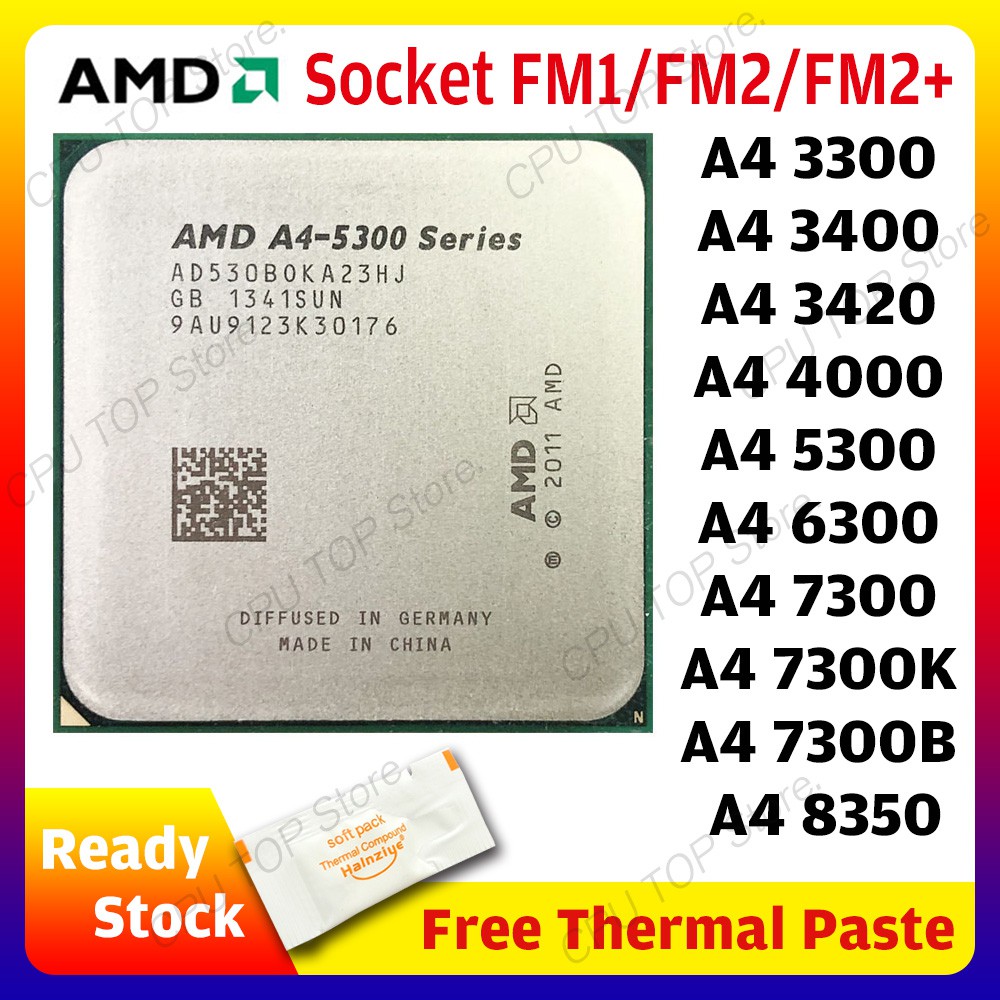 ⚡️AMD A4-Series A4 3300 3400 3420 4000 5300 6300 7300 7300K 7300B 8350 ...
