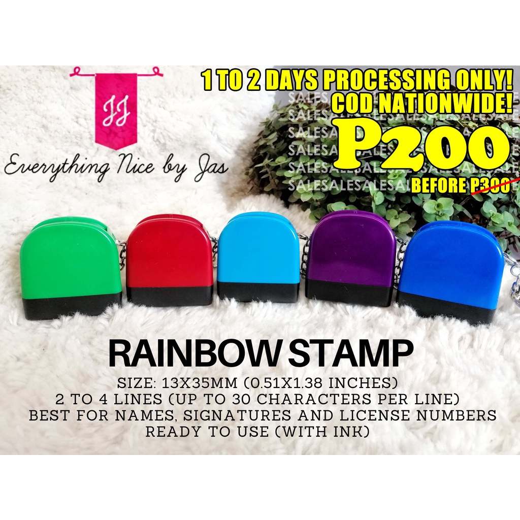 Rainbow Self-Inking Stamp(Personalized/Made to order) | Shopee Philippines