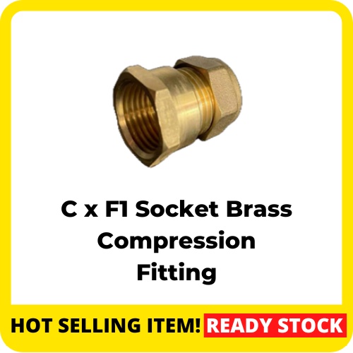 C x F1 Socket Euco Brass Compression Fitting Inch Size 35 x 1 1/4'' , 42 x 1 1/2'' , 54 x 2 ...