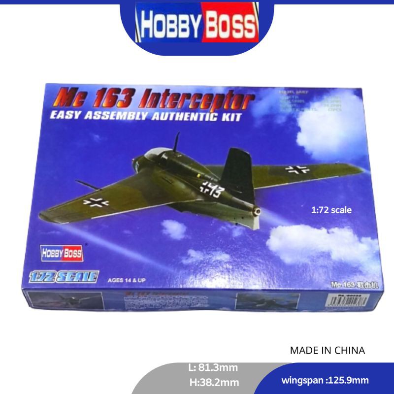 Plane model kit HOBBY BOSS 1:72 Scale ME 163 INTERCEPTOR Model Kit ...