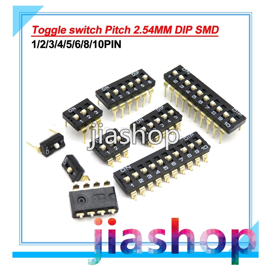 5PCS Toggle switch DIP SMD 1/2/3/4/5/6/8/10PIN ibuw slide switch socket ...