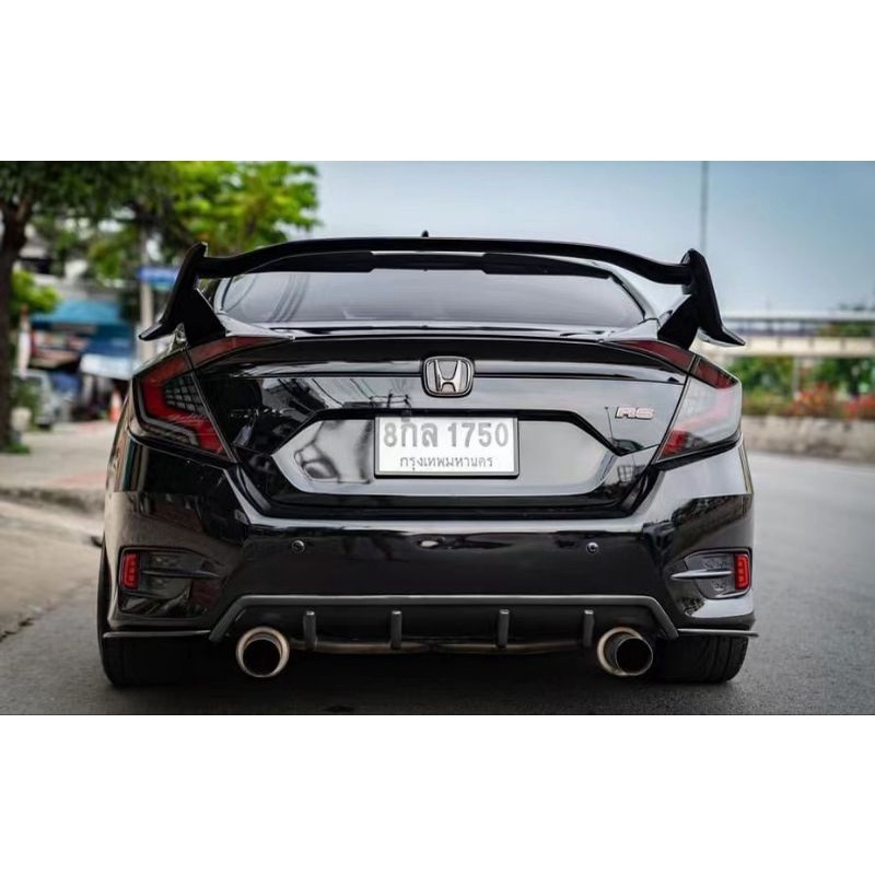Honda Civic Fc pp Rear side lips lip Rear diffuser design(grossy black ...
