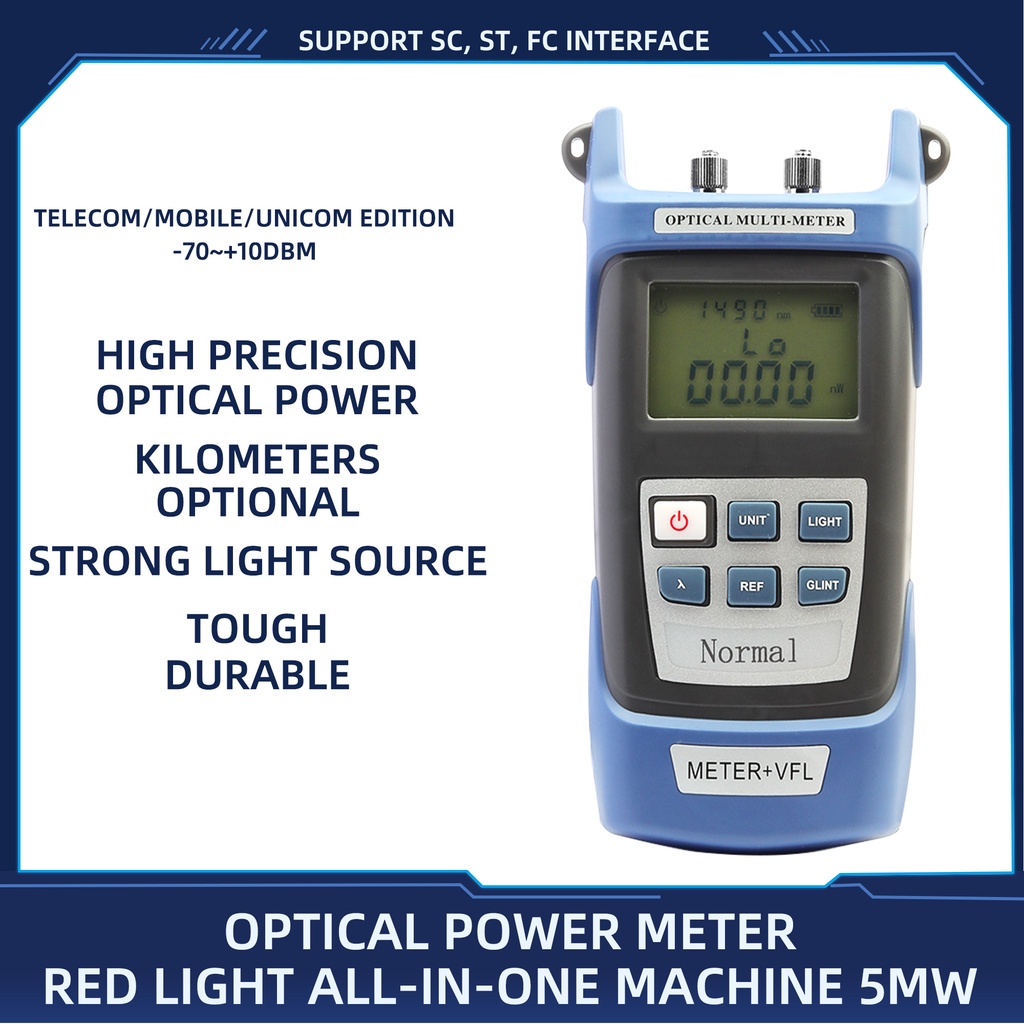 FTTH All-IN-ONE Fiber Optical Power Meter -70 To + 10dbm Fiber Optic ...
