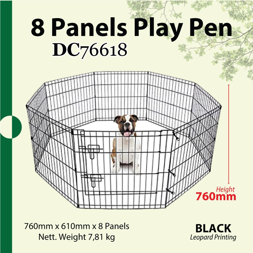 Play Pen / Fence / Dog Fence 8 Panels Height 76cm PP76618 | Shopee ...