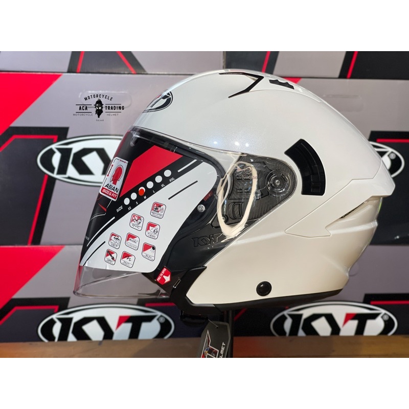 KYT NFJ Half-Face Helmet with Dual Visor (Plain) | Shopee Philippines