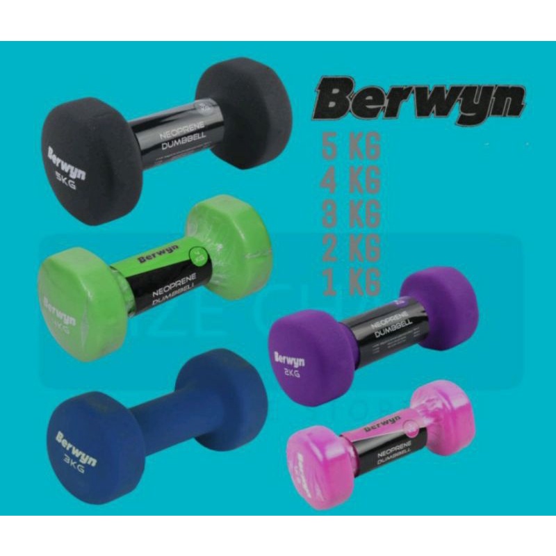 Berwyn DUMBBELL/NEOPRENE BARBEL 1/2/3/4/5KG/ACE FITNESS Equipment ...