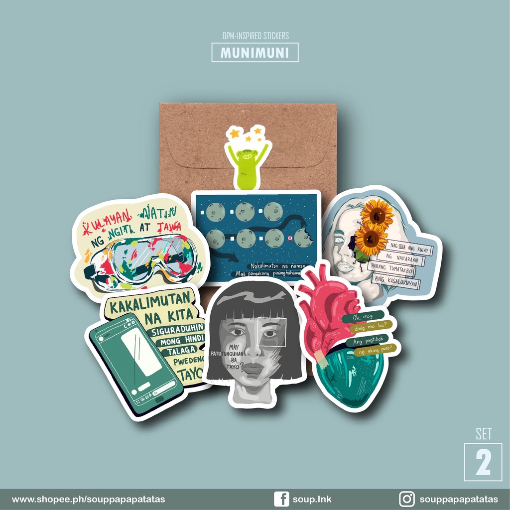 MUNIMUNI STICKER PACK SET 2 SERIES, vinyl die cut stickers in ...