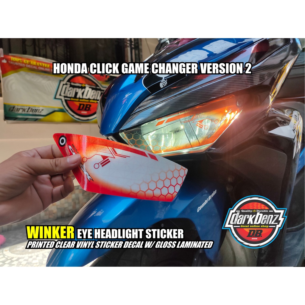 Honda Click Version 2 New Concept Quality Printed Clear Sticker Decals ...