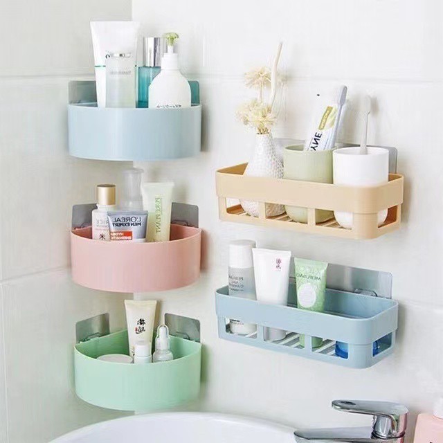 Plastic Kitchen Storage Rack Self Adhesive Wall Storage Organizer ...