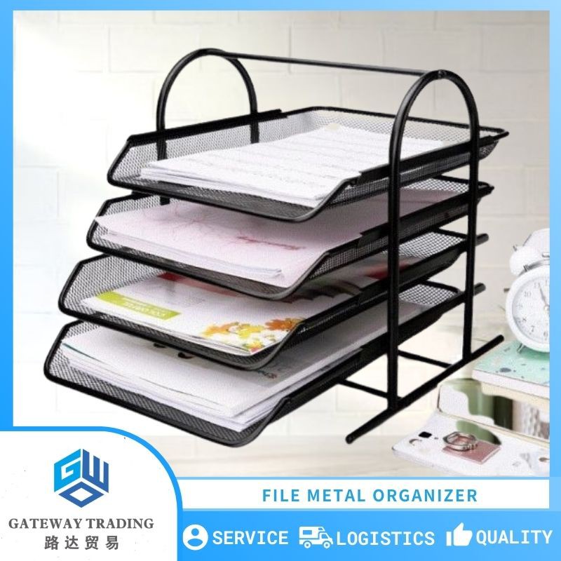 Metal File Tray File Holder Organizer Office Supplies Multi-Function ...