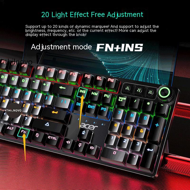 Acer real mechanical keyboard green axis black axis game office desktop ...