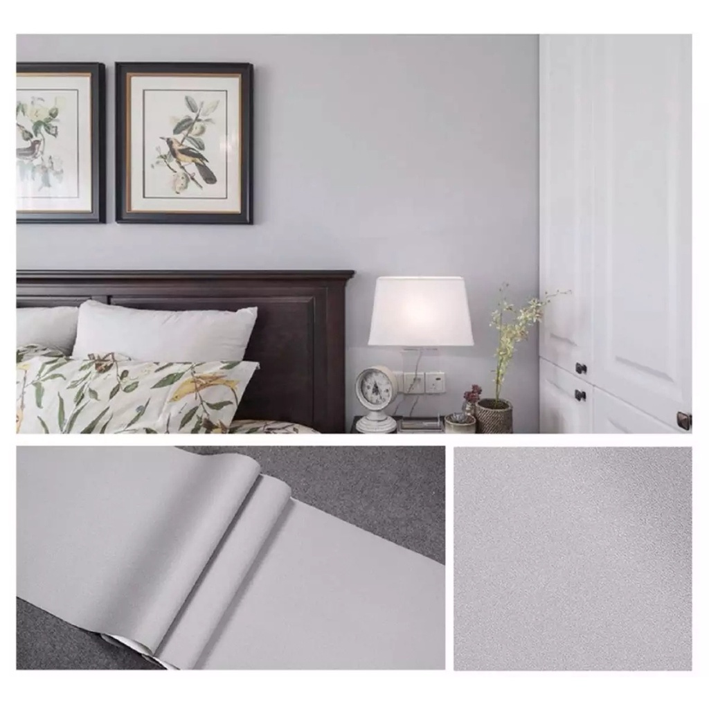 Plain Matted Light Gray Wall Sticker PVC Self Adhesive Waterproof ...