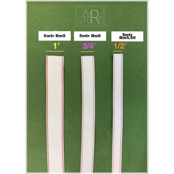 Getah Kain Gred AAA 1", 3/4" & 1/2" /Elastic Tape ( gulung dan meter ...