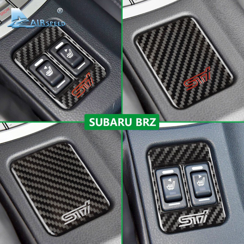 For Subaru BRZ Carbon Fiber STI Car Seat Heating Button Frame Cover ...