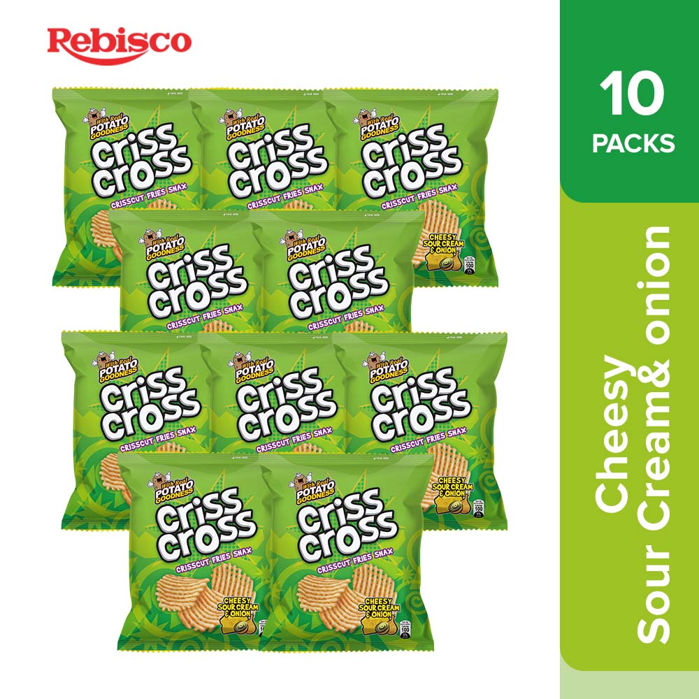 Criss Cross Cheesy Sour Cream & Onion Snack 20g (Set Of 10) | Shopee ...