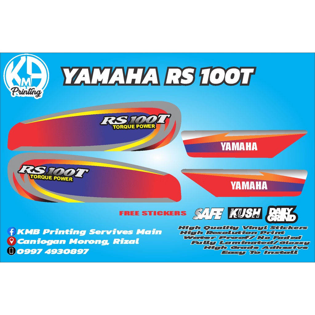Yamaha RS100T Stock Sticker Decals | Shopee Philippines