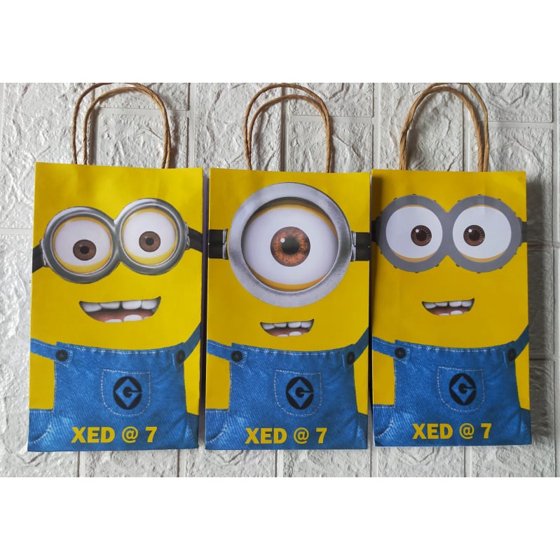 Minion theme customize loot bag or paper bag; Minion Loot bag; Minion ...
