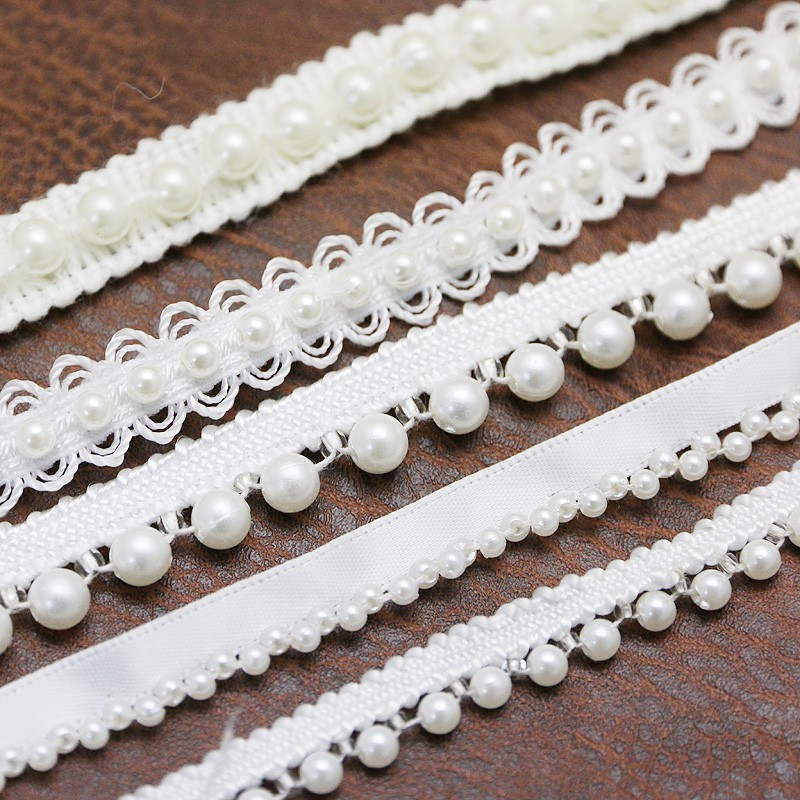 (1yards/roll) Pearl Chain Lace Clothing Matching Design DIY Handmade ...