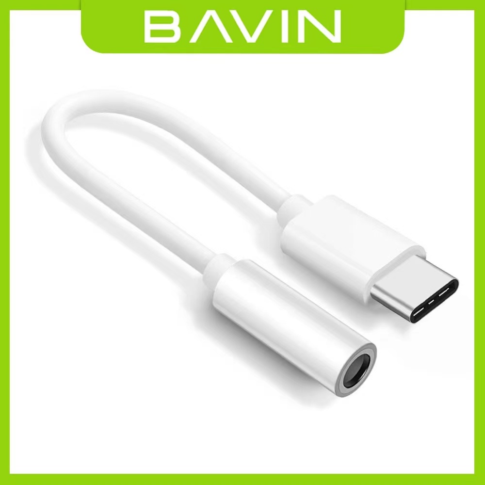BAVIN AUX18 Headphone Adapter w/ AC Type-C 3.5mm USB Connector & Audio ...