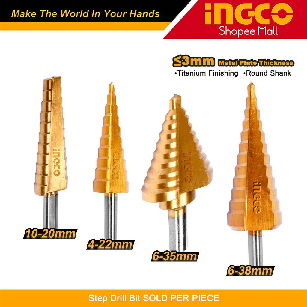 Ingco Step Drill Bit 4-22mm - 10-20mm Step Cone Drill Bit Hole Groove ...