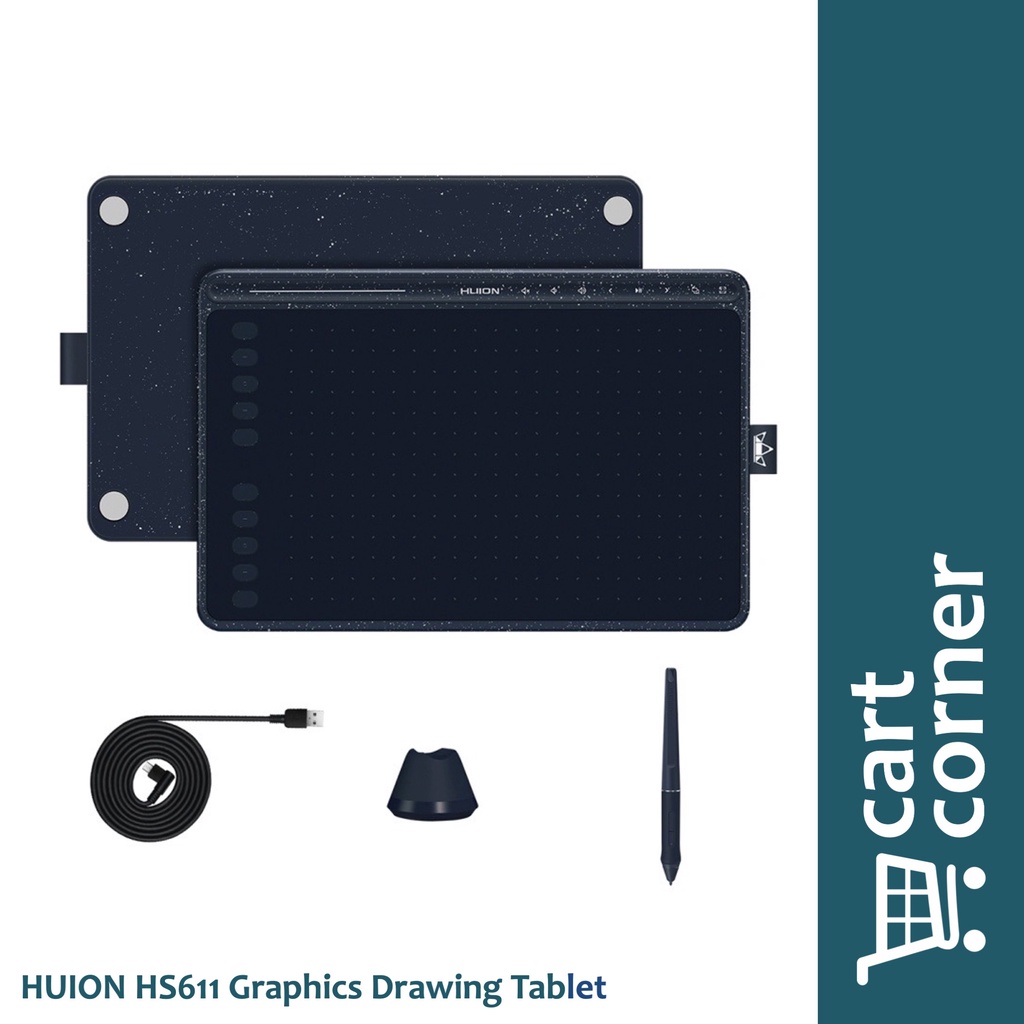 HUION HS611 Graphics Drawing Tablet (Starry Blue) | Shopee Philippines