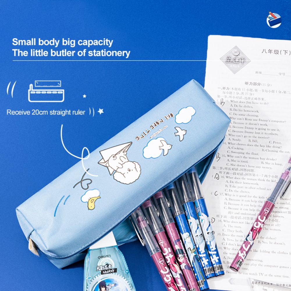 Deli Pencil Pouch Large Capacity Pencil Case Pouch Canvas Pencil Case ...