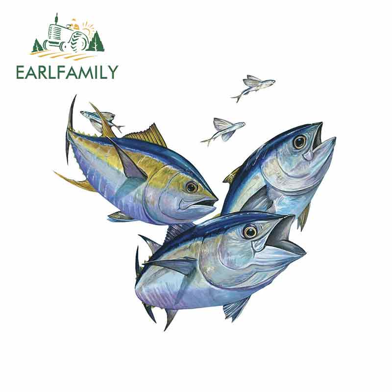 EARLFAMILY 13cm x 11.9cm for Bluefin Yellowfin Tuna Fish Car Stickers ...