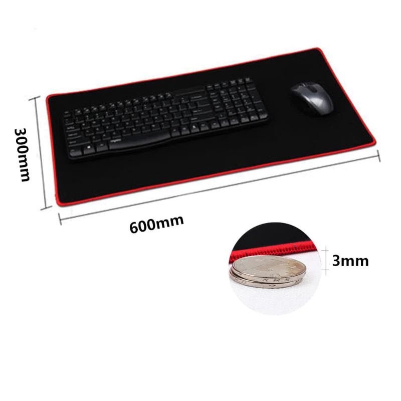 Red 60 x 30 cm Plain Extra Large Mousepad Keyboard water proof | Shopee ...