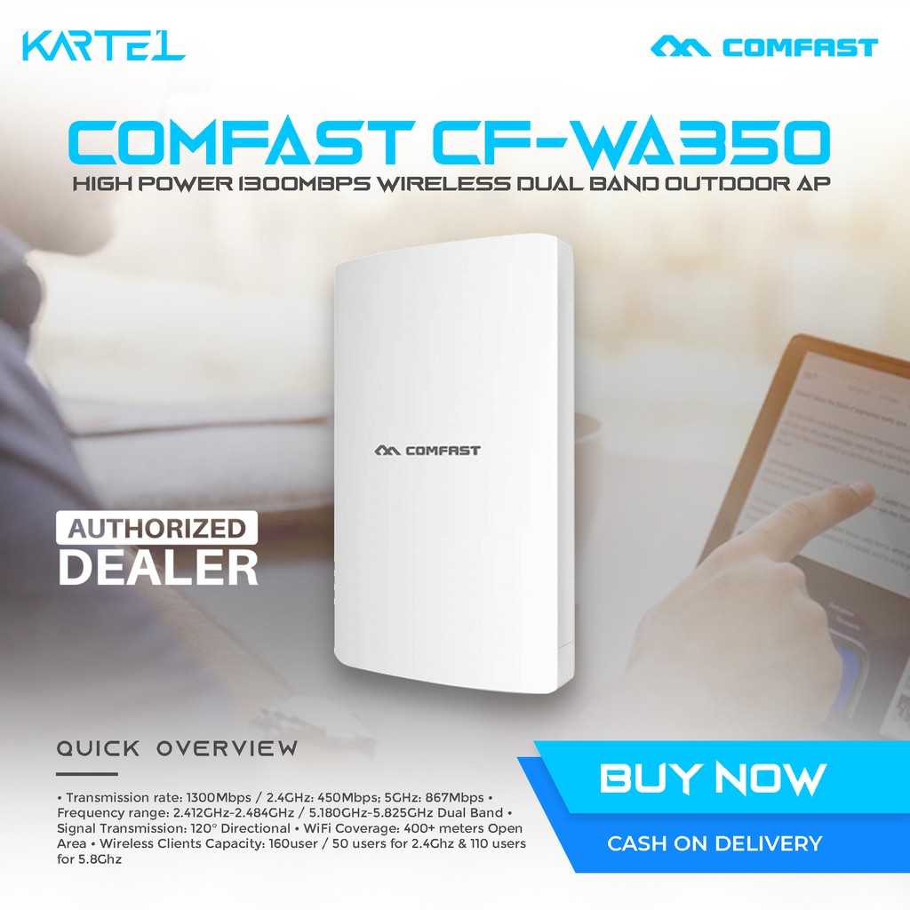 Comfast WA350 Outdoor Wireless AP High Power Dual Band 1300Mbps 5G WiFi ...