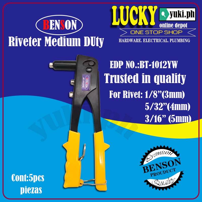 BT1012YW BENSON HAND RIVETER ( YELLOW HANDLE ) | Shopee Philippines
