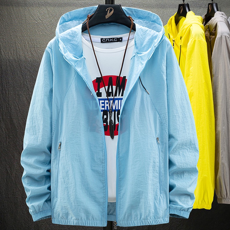 SHALOM Sun Protection Lightweight Windbreakers Men Hoodie Track Jacket ...