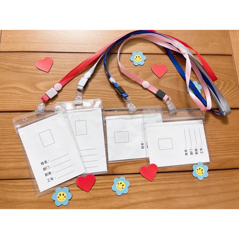 Transparent plastic name tag + strap | Shopee Philippines