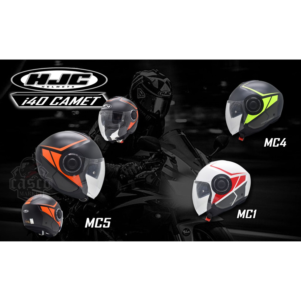 HJC i40 CAMET HALF FACE DUAL VISOR MOTORCYCLE HELMET | Shopee Philippines