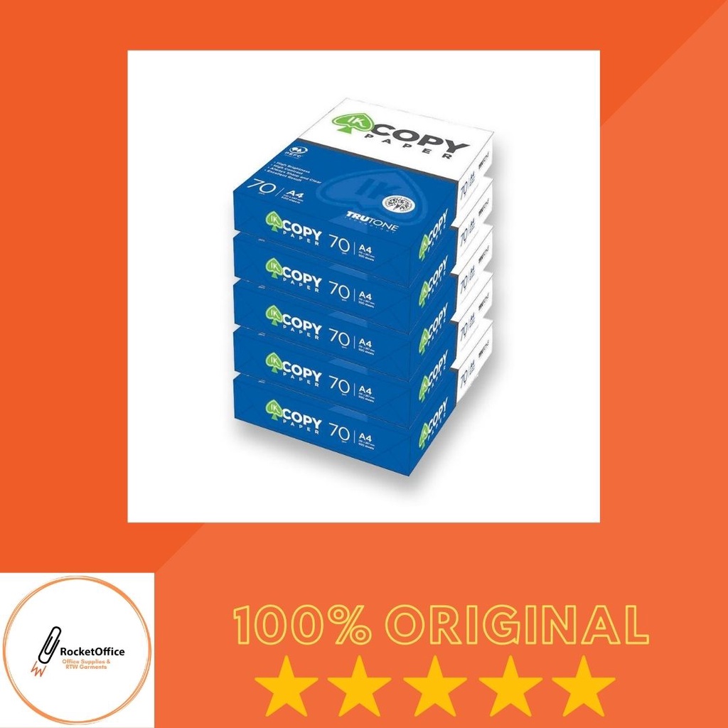 IK COPY PAPER BEST QUALITY A4/LONG/SHORT PER REAM 70GSM | Shopee ...