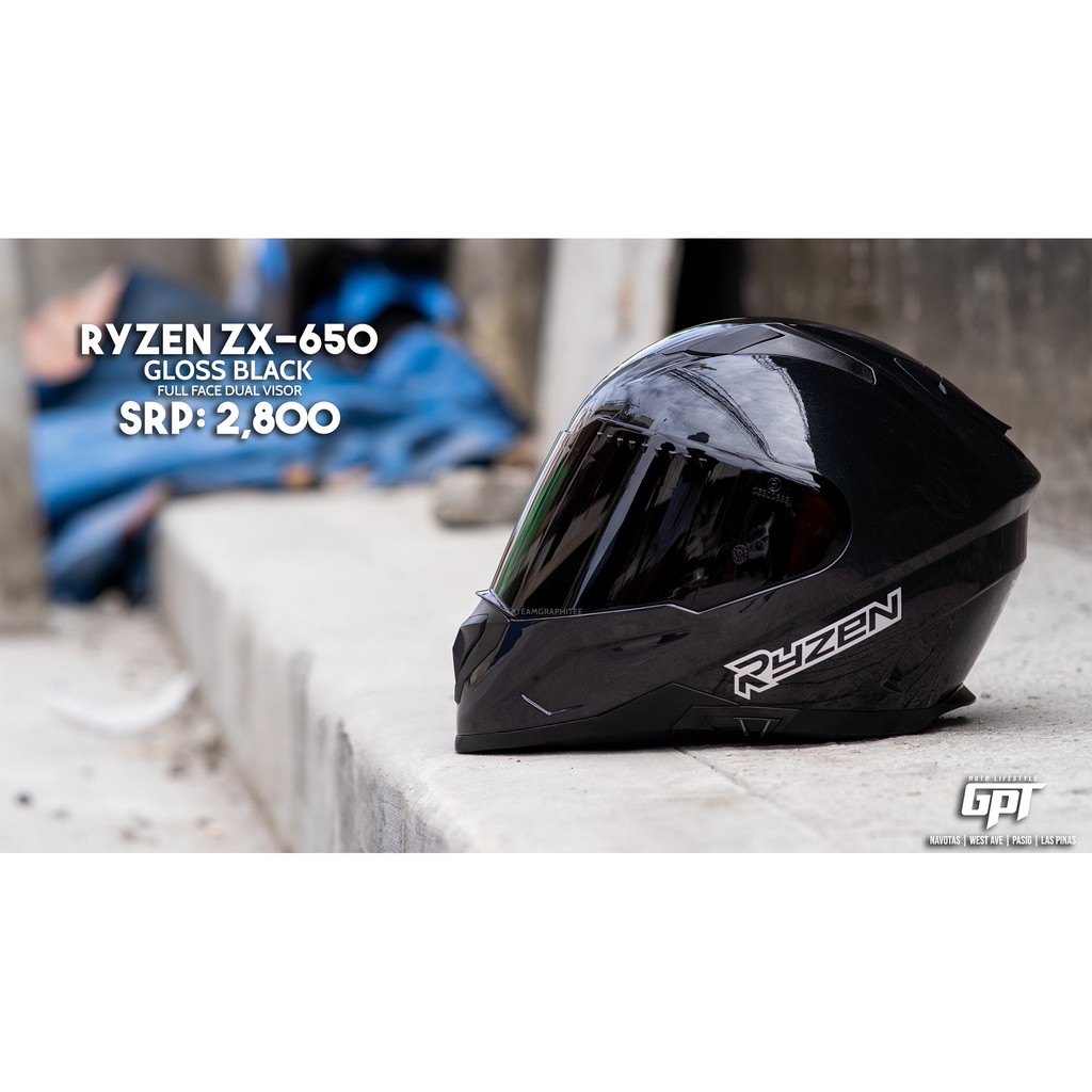 RYZEN ZX-650 MONO COLORS smoke lens dual visor | Shopee Philippines