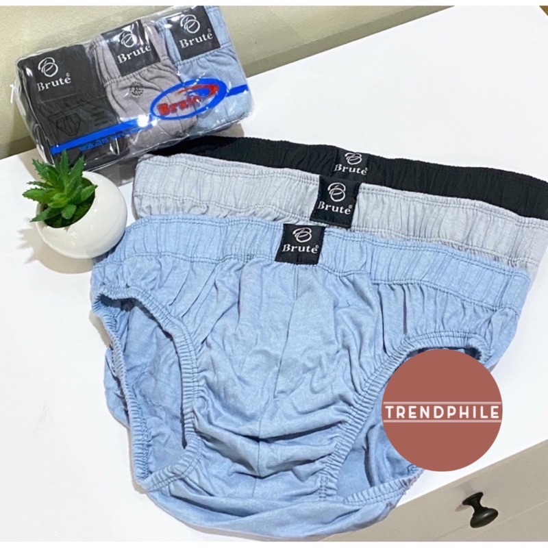 ORIGINAL MEN's BRIEF FOR ADULT BRUTE (3pcs per pack) WHITE OR COLORED ...