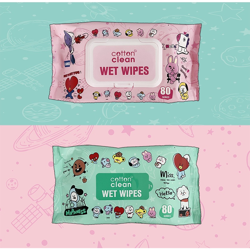Cotton Clean Bt21 Characters Hand Wet Wipes Citric Scented Non ...